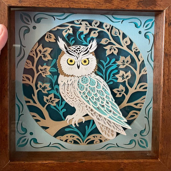 Owl Shadow Box SVG Template: 3D Layered Paper Cut (digital Download) - Etsy