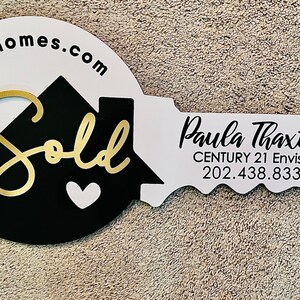 Sold House Shaped Sign House Sign With LOGO Photo Sold Sign | Etsy