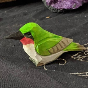 Hummingbird Wooden Figurine Ruby-Throated Gift Decoration | Etsy