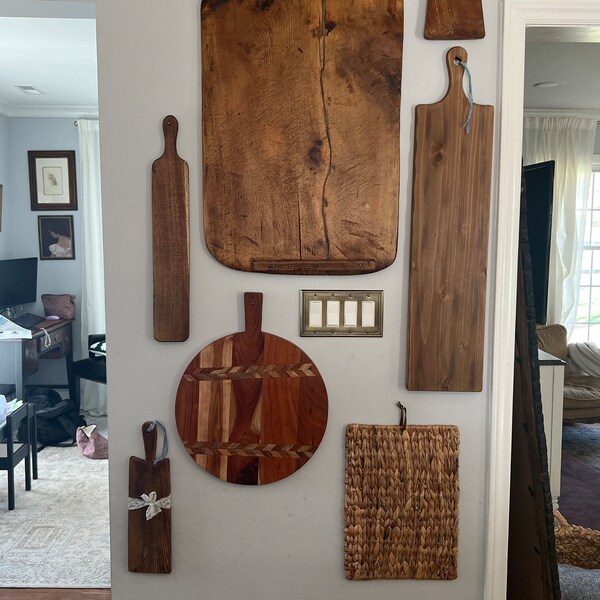 Primitive/rustic Hand-made Cutting Boards /charcuterie Boards Hard Wood ...
