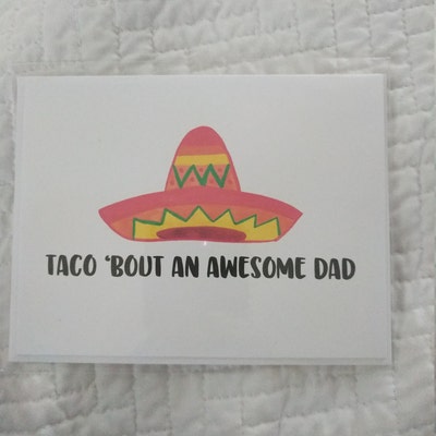 Father's Day Card Taco 'bout and Awesome Dad Funny - Etsy