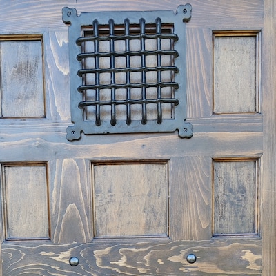 Cast Iron Medieval Gothic Door Window Glass Bullion Aperture Grille ...