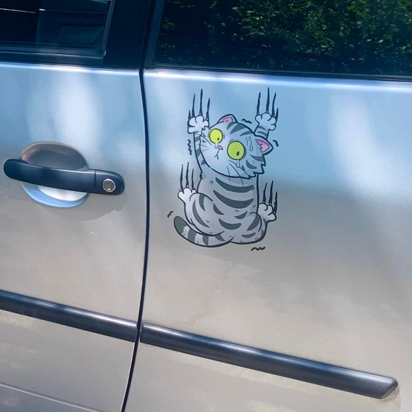 Cute Cartoon Cat Car Sticker, Funny Cat Scratch Decals, Custom ...