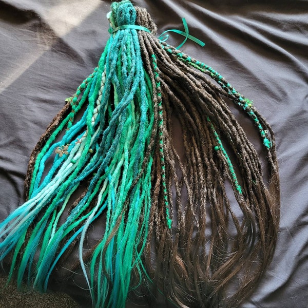 Full Set of Crochet Synthetic Dreads Brown to Peach to White With ...