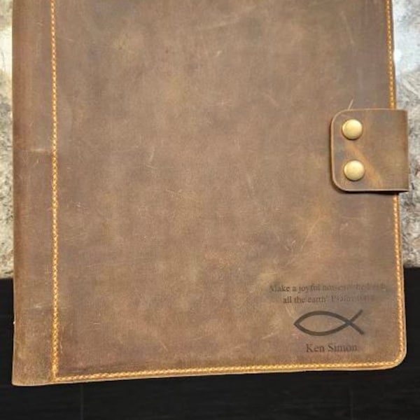Personalized Vintage Leather Sheet Music Organizer Binder Cover , Full ...