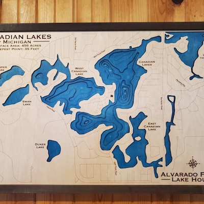Washburn Lake Custom Wood Map Lake House Decor Lake Map - Etsy