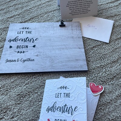 Let the Adventure Begin Cards, Congratulations Wedding Card, Wedding ...
