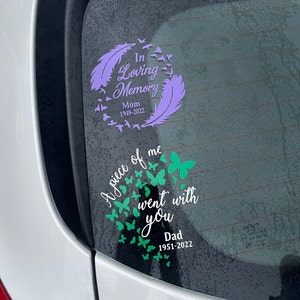 In Loving Memory Vinyl Decal, Customized Name and Date Sticker, Tribute ...