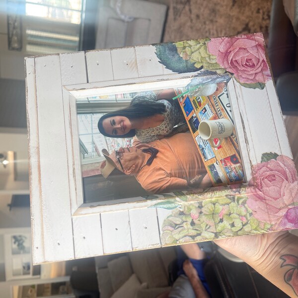 Sunflowers Rustic Decoupage Picture Frame 5x7 Photo. - Etsy