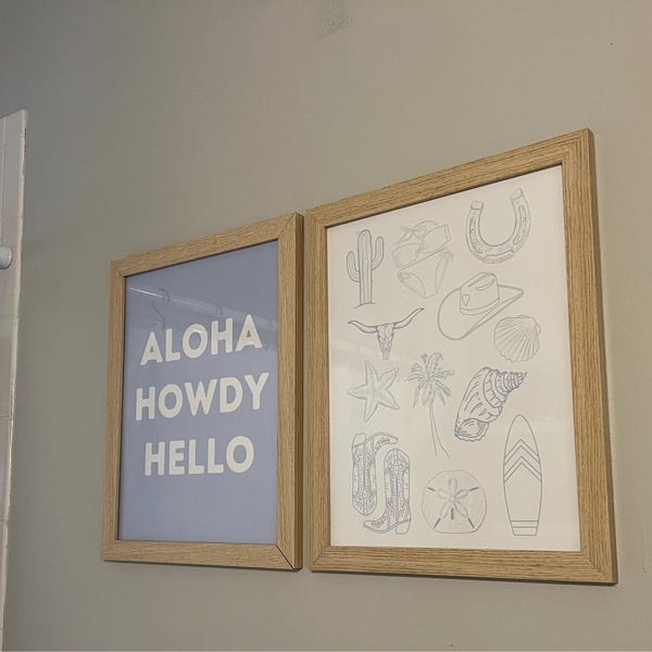 Coastal Cowgirl Gallery Wall Art, Set of 15, Trendy Dorm Decor, Girly ...