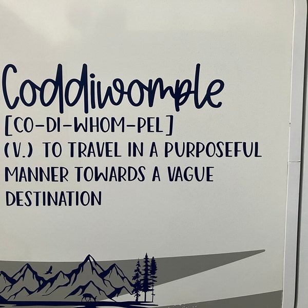 Coddiwomple Decal, Coddiwomple Definition, Decal for a Camper, Travel ...