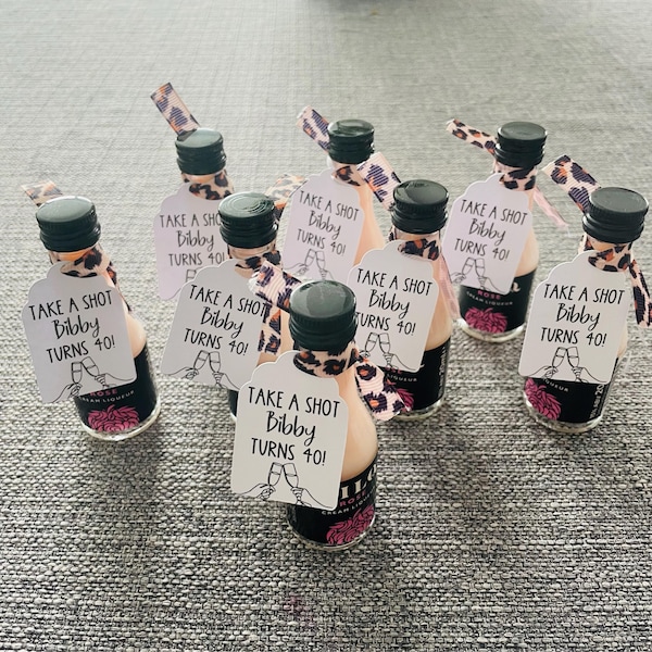 Birthday Favours for Her Birthday Party Bag Take a Shot Large Bottles ...