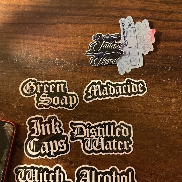 Tattoo Bottle Labels Pink SET | Tattoo Labels | Tattoo Artist ...