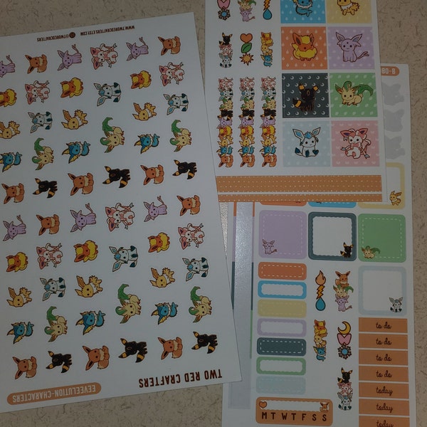 Summer Pokemon Planner Sticker Kit || Erin Condren Vertical - Etsy