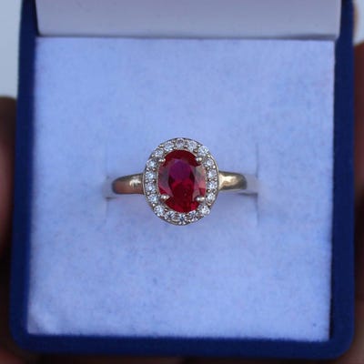 Lab Pink Sapphire Ring, CZ Jewelry Ring, Handmade Ring, Wedding Ring ...