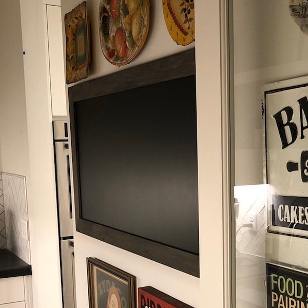 Modern Rustic Farmhouse Chalkboard With Optional Chalk Ledge - Ebony ...