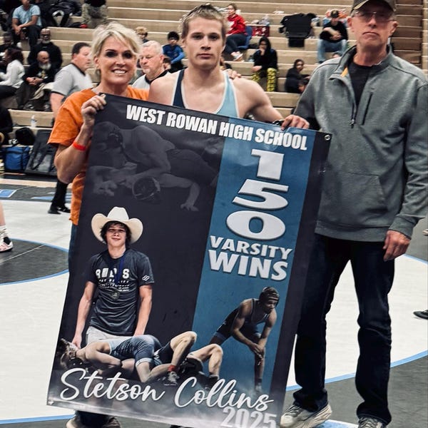 Printed Vinyl Wrestling Custom Sports Banner - 100 Wins - 125 Wins ...