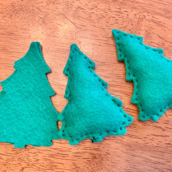 Felt Trees, Choose Size, Die Cut, Small, Medium Precut Shapes, Tree Cut ...