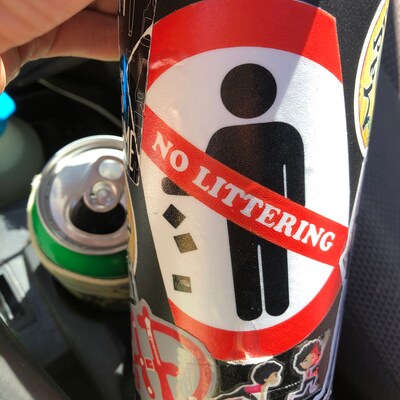 Set of No Littering Warning Sign Stickers Decals Full Color/weather ...