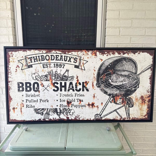 Family Name Bbq Sign | Rustic Bbq Wall Art | Personalized Bbq Wall ...