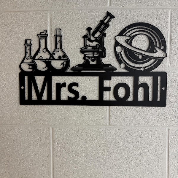 Science Custom Name Metal Sign, Classroom Custom Sign, Personalized ...