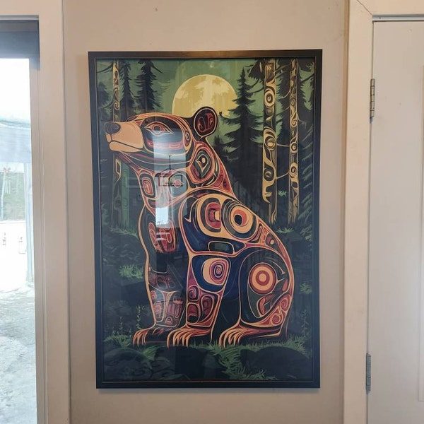 Haida Bear Art Print, Formline Style, Strength and Protection, Forest ...
