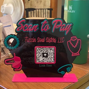Scan to Pay Acrylic Sign QR CODE SIGN Social Media Sign - Etsy