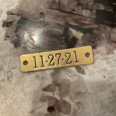 Custom Hand Punched Brass Date Tag Hand Stamped Anniversary Tag Key Fob ...