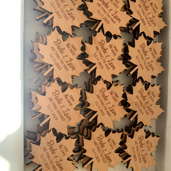 Kraft Save the Date Magnet With Cards, Autumn Fall Wedding Maple Leaf ...