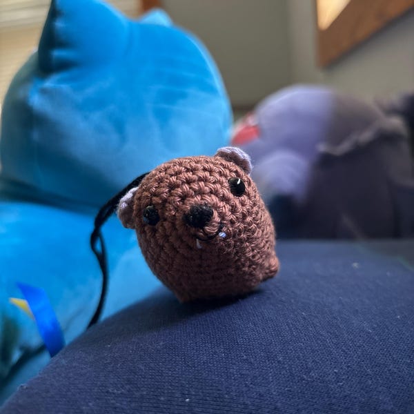 Crochet Rock Hyrax Car Charm: Handmade "wawa Awawa" Animal Keychain - Etsy