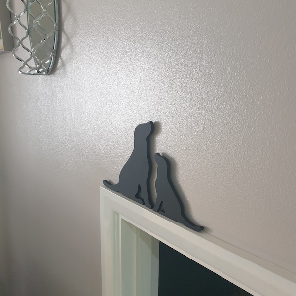 Black Labrador Dog Door Topper Silhouette Picture Frame Shelf Great ...