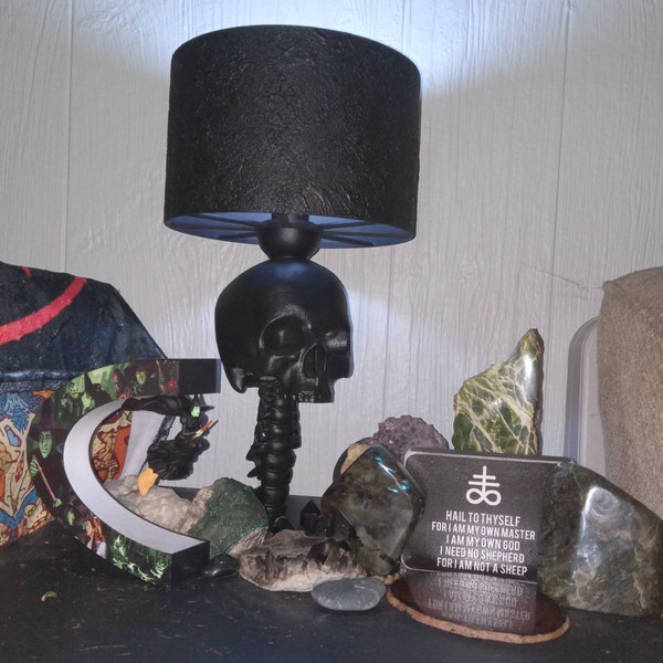 Skull Table Lamp, Decorative Lamp, Bedside Table Light, Skull Spine ...