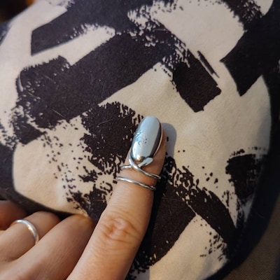 Fingernail Rings Boho Sterling Silver Nail Armor / Nails Finger Ring ...