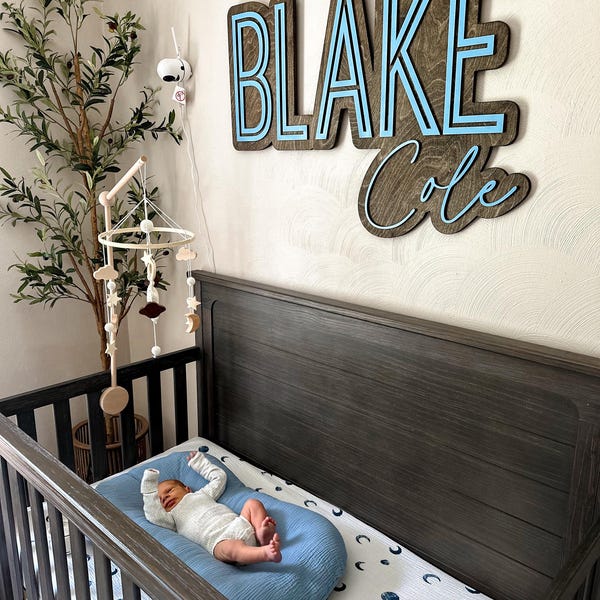 Large Custom Wood Name Sign, Nursery Name Sign, Boho Girl Name Sign ...