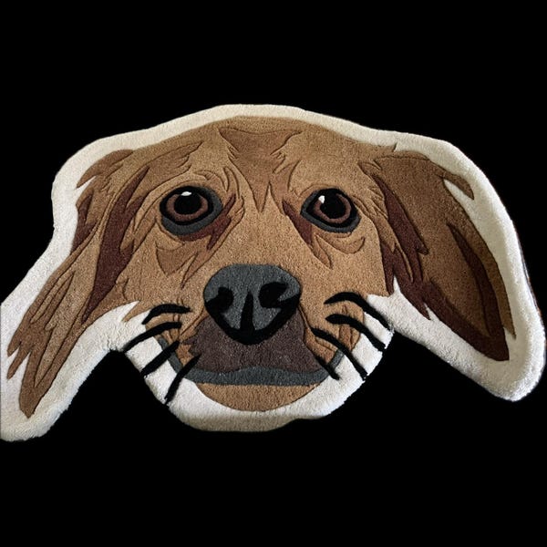 Personalized Pet Portrait Tufted Rug Handmade Dog Rug Custom Dog ...