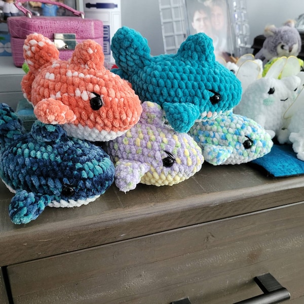 Baby Shark Crochet Pattern, Low Sew Amigurumi Shark Pattern, Shark ...
