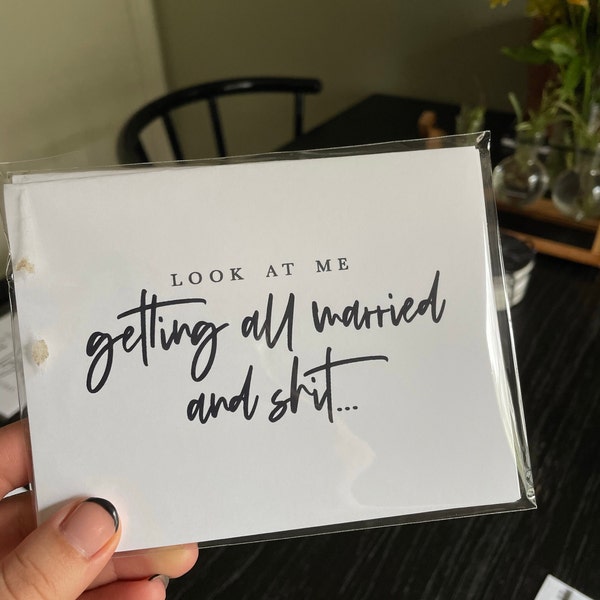 Look at Me Getting All Married and Sht, Bridal Card, Wedding Card, Maid ...