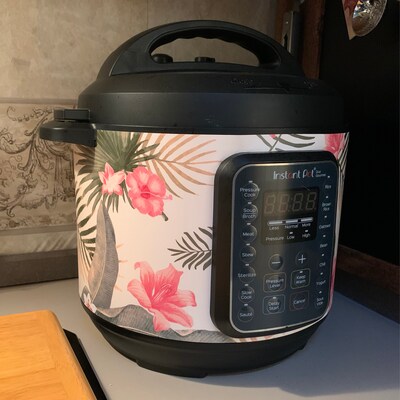 Tropical Floral Instant Pot Wrap. Premium Non-adhesive Waterproof Wrap ...