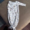 Baby Gown Sewing Pattern, Knotted Baby Gown Sewing Pattern, Newborn ...
