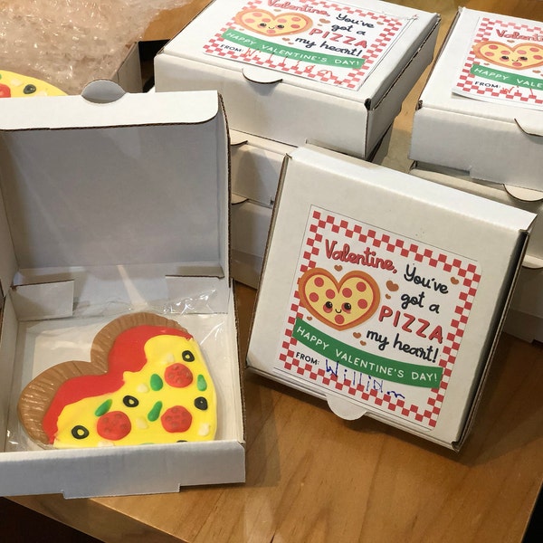 PRINTABLE Cute Pizza Valentine Cards - Set of 4 | Instant Download ...