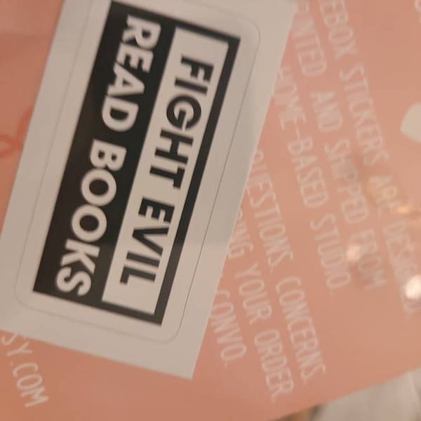 Fight Evil - Read Books, Reading Sticker, Bumper Sticker - Etsy