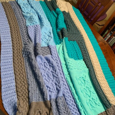 PDF Vintage Aran Knitting Pattern Vintage, Retro, Aran Blanket, Throw ...