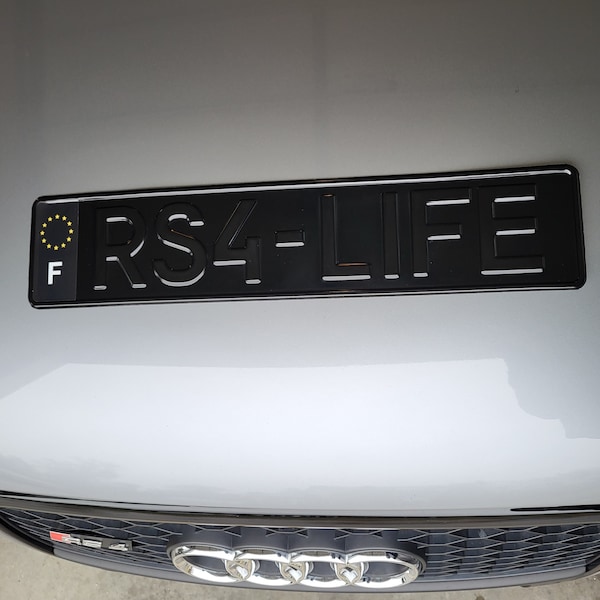 Custom Black European Front License Plate German Copy Personalized ...