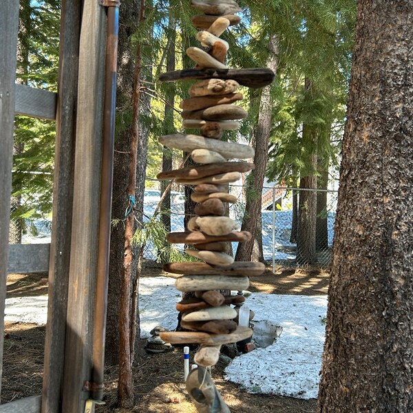 Rocky Beach-large Driftwood Mobile/valhalla Ladder/witches Ladder/art W ...
