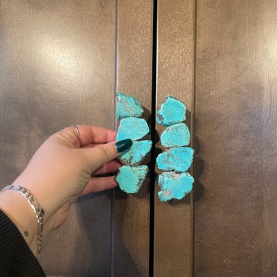 Turquoise Drawer Handles Pulls Southwest Style Drawer Hardware Cabinet Knobs Stone Knobs Handle ...