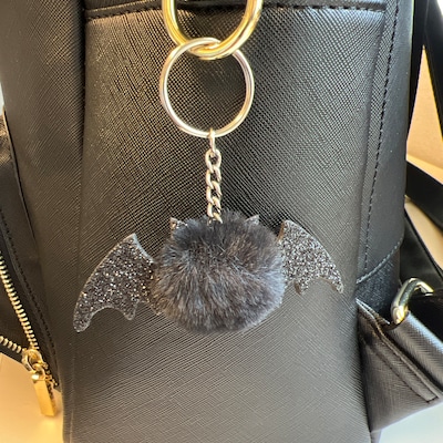 Cute Fuzzy Bat Keychain Gothic Purse Charm A Must-have Witchy Accessory ...