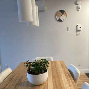 Minimalist Wall Clock With Numbers Large Wooden Clock Mustard and Gray ...