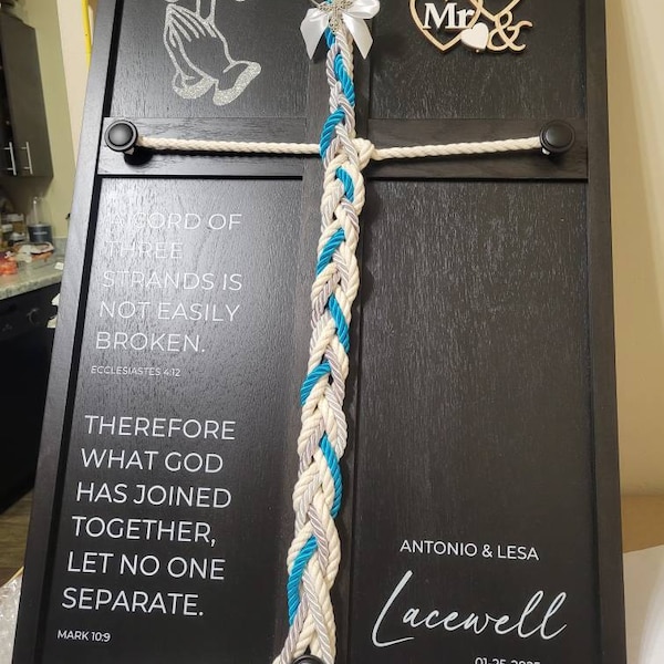 A Cord of Three Strands Unity Ceremony Braided Cross Sign With Custom ...