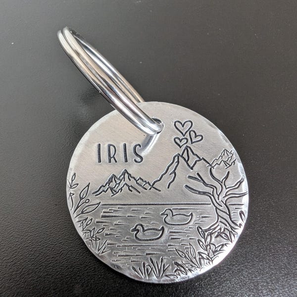 Pet ID Tag - Lake - Canoe - Forest - Dog Tag - Dog Collar Tag - Pet ...