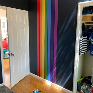 Rainbow Stripes Wall Decor, Pastel Rainbow Lines Wall Decal, Rainbow ...